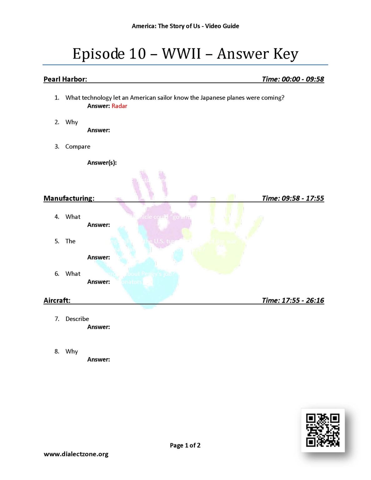 America The Story Of Us – Complete Answer Keys – Dialect Zone International
