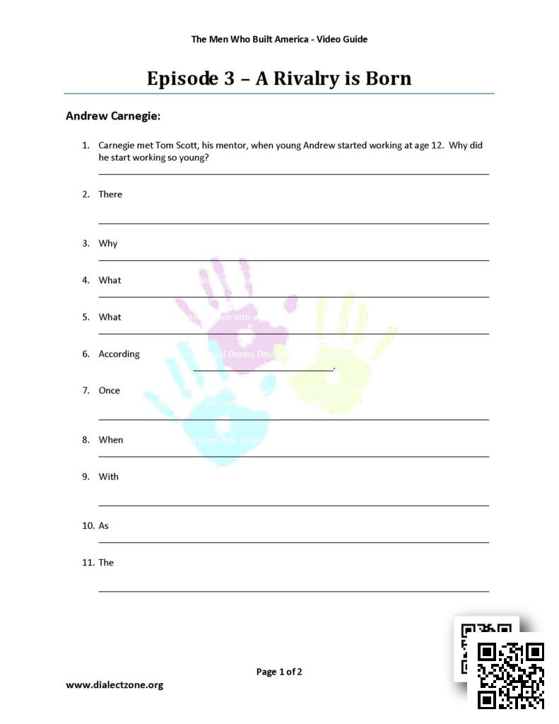 The Men Who Built America – Complete Worksheets – Dialect Zone ...