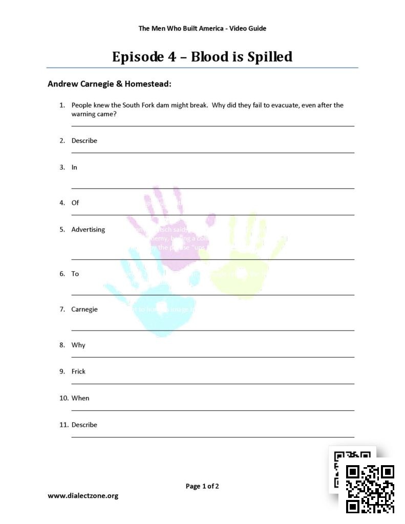 The Men Who Built America – Complete Worksheets – Dialect Zone ...