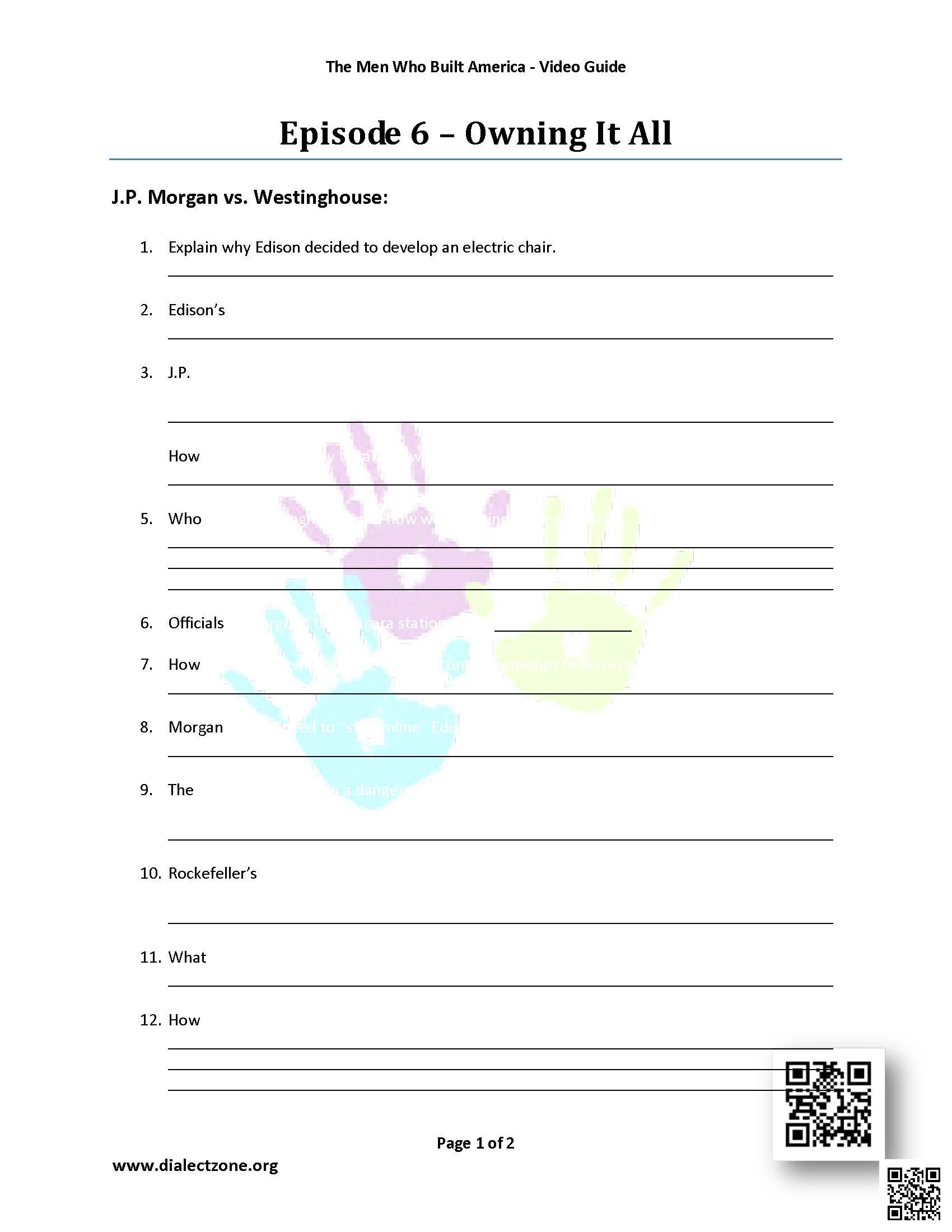 The Men Who Built America – Complete Worksheets – Dialect Zone ...