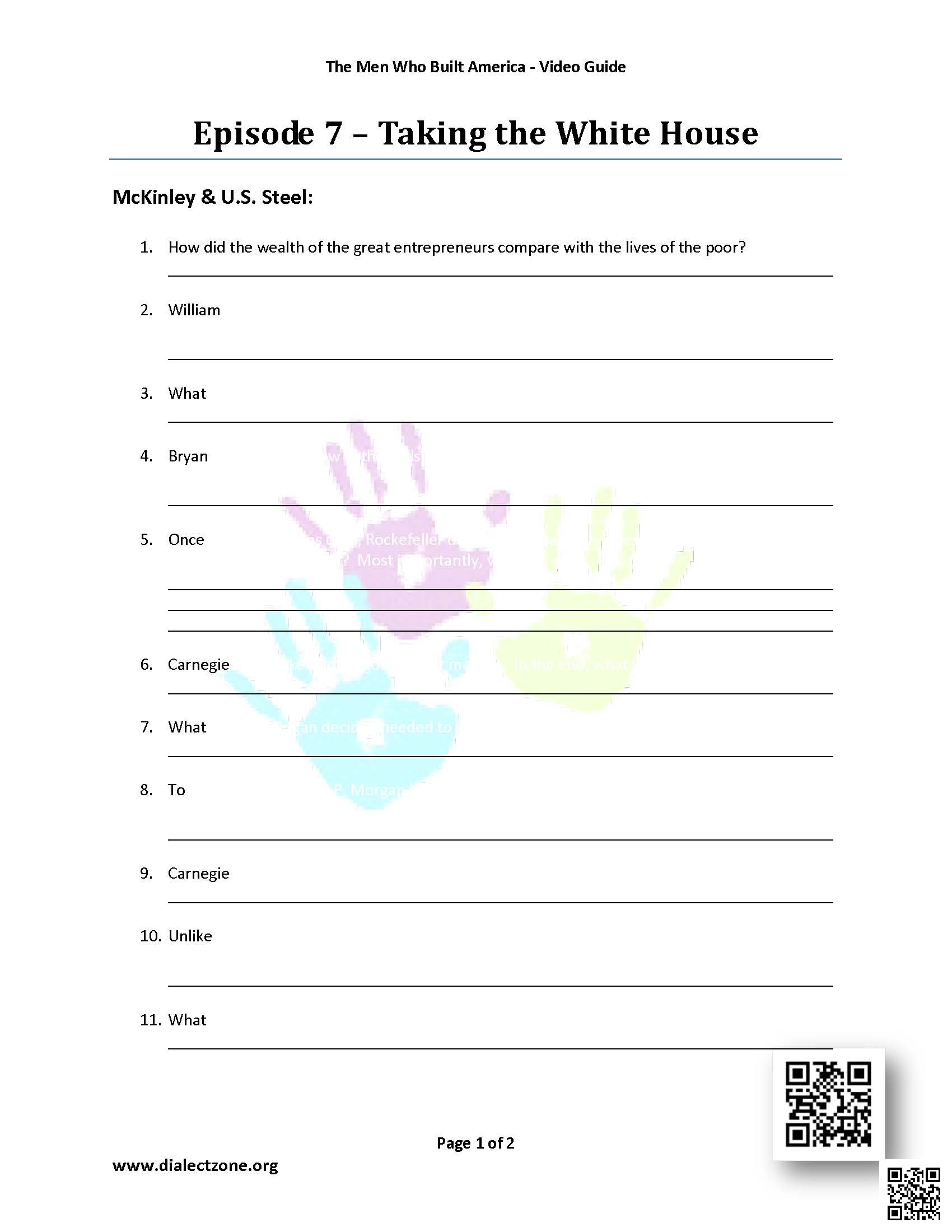 The Men Who Built America – Complete Worksheets – Dialect Zone ...